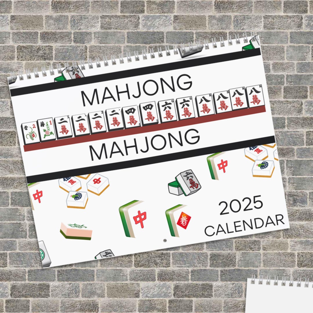 Mahjong Wall Calendar, Mahjong Hands Design, 2025 Planner, Yearly ...