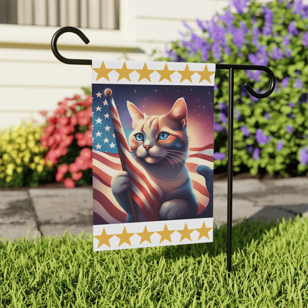Patriotic Cat Garden & House Banner for Cat Lovers Who Want to Show ...
