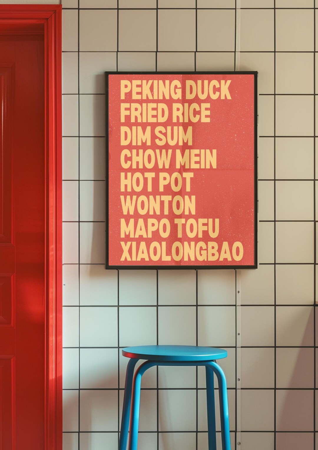 Chinese Food, Typography Poster, Kitchen Print, Cosy Aesthetic ...