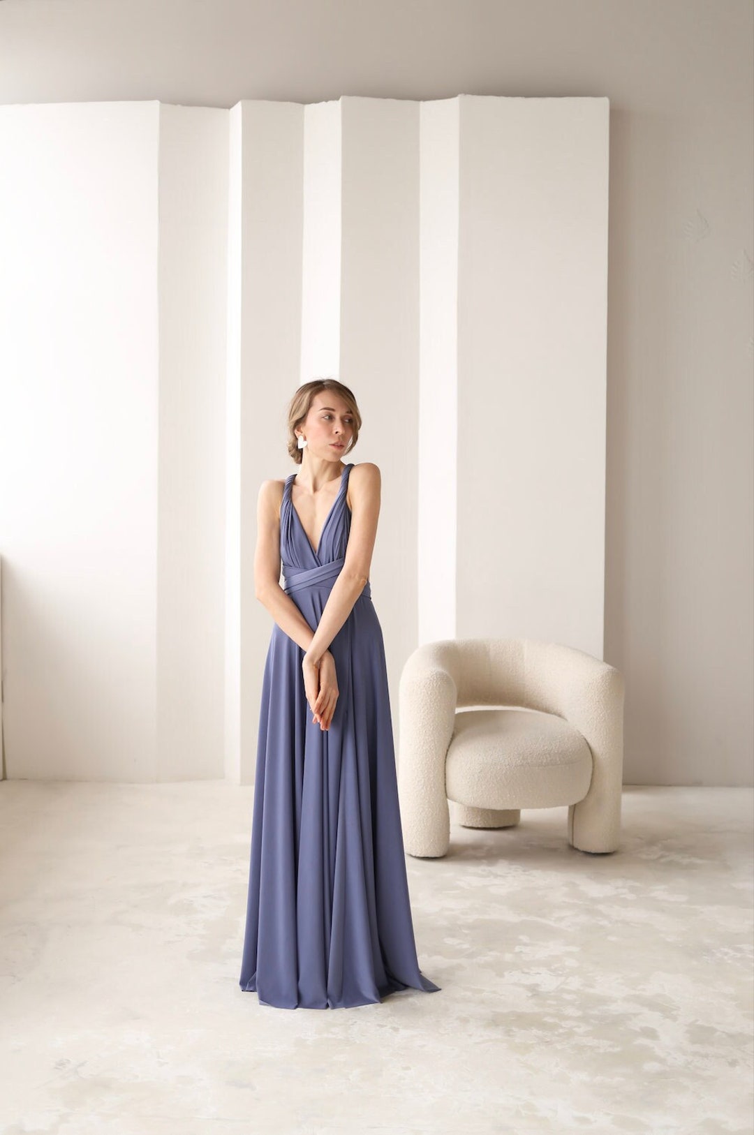 Steel Blue Infinity Dress , Steel Blue Bridesmaid Dress, Steel Blue ...