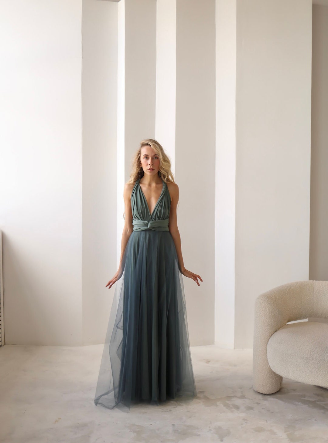 Salbei grün Infinity Kleid Tüll, Brautjungfer Kleid, Salbei grün ...