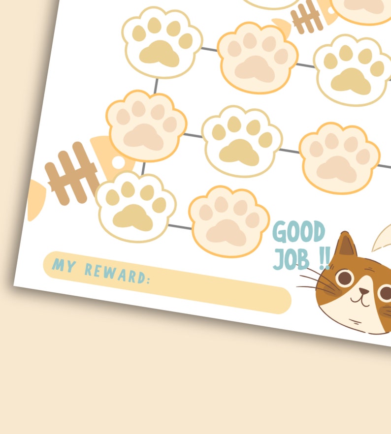 Kitty Cat Reward Chart Printable Incentive Kitty Reward Chart Girl ...