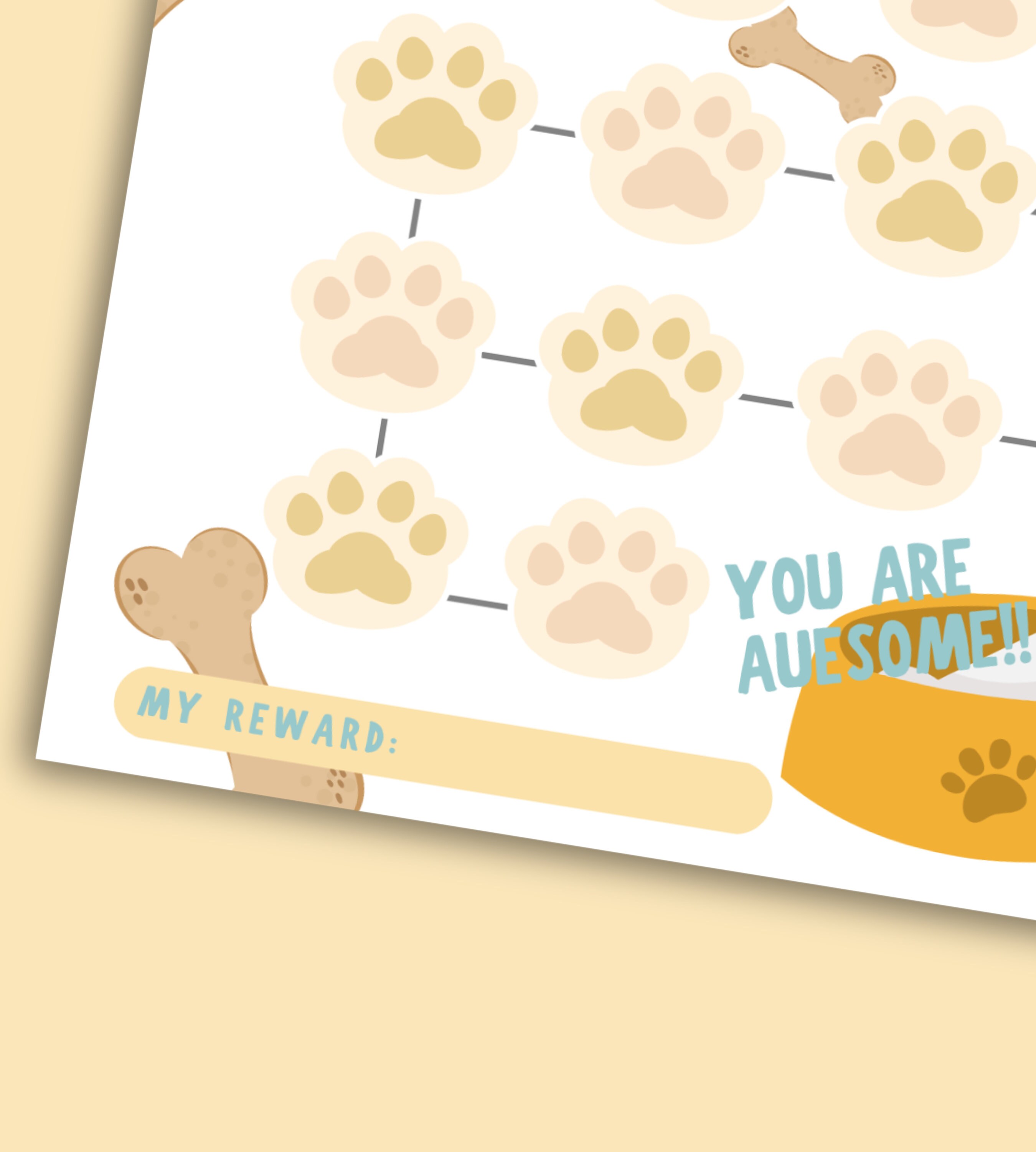 Printable Dog Reward Chart, Happy Small Dog,cute Funny Puppy Catching ...