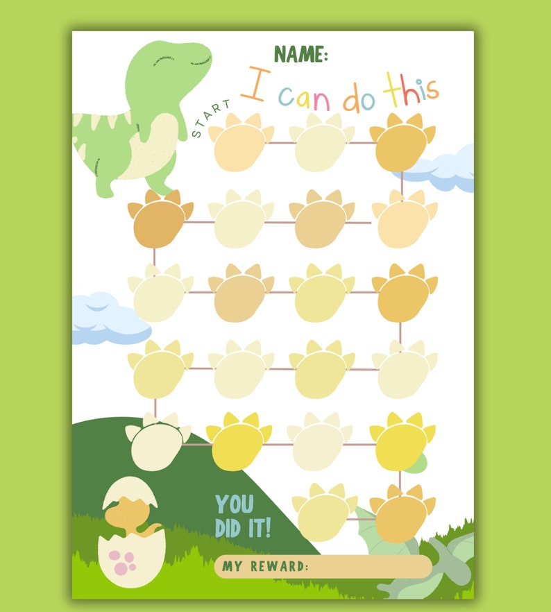 Printable Dinosaur Reward Chart, Dinosaur Sticker Chart, Instant ...