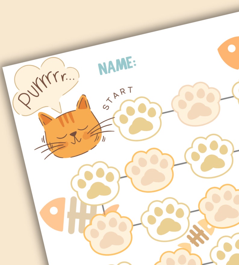Kitty Cat Reward Chart Printable Incentive Kitty Reward Chart Girl ...