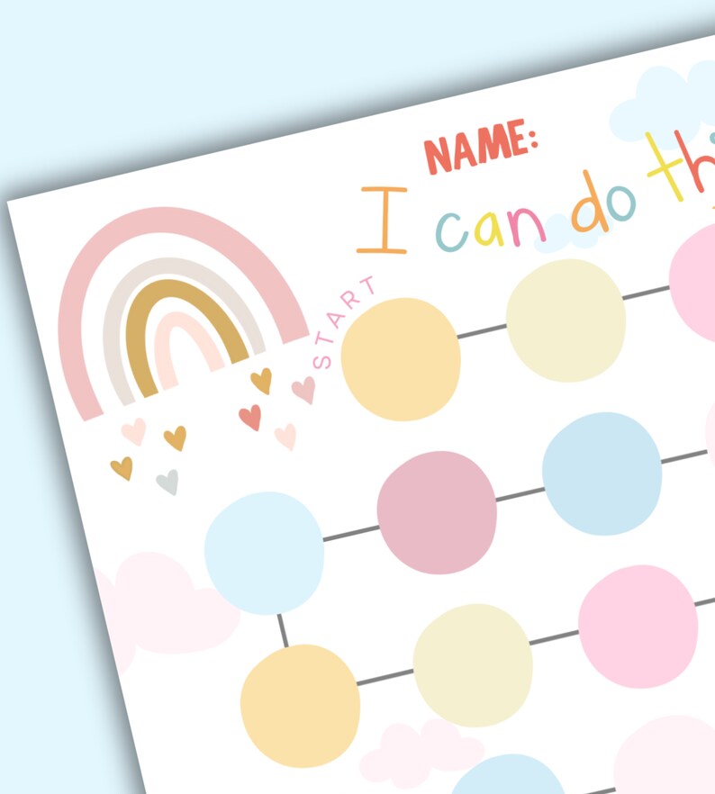 Printable Rainbow Reward Chart, Rainbow Sticker Chart, Instant Download ...