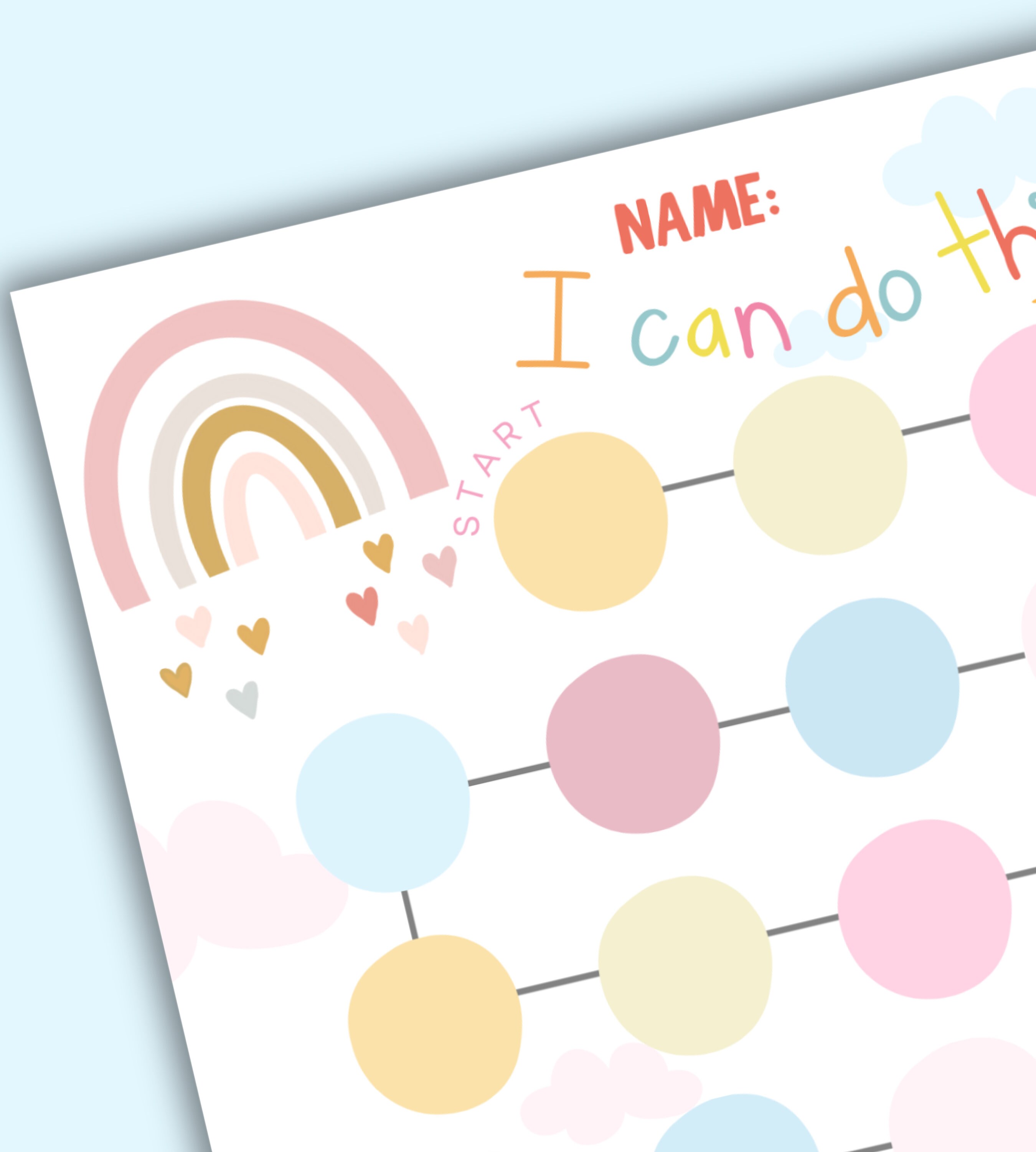Printable Rainbow Reward Chart, Rainbow Sticker Chart, Instant Download ...
