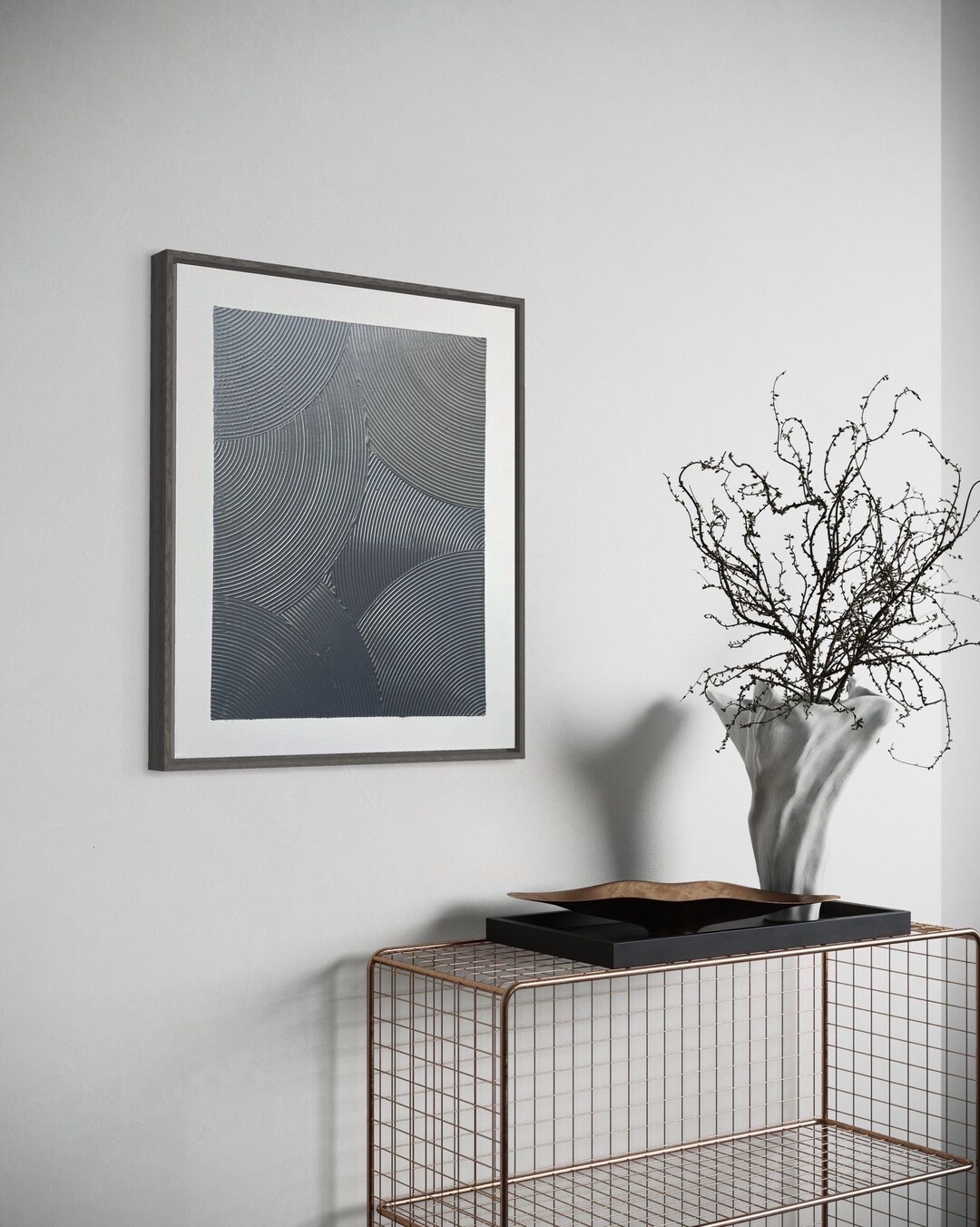 Structured Minimalist Texture Art Painting overlapping Arches in ...