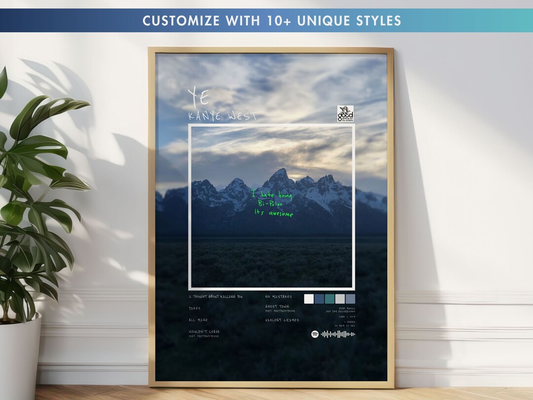 Ye Album Cover Kanye West Album Poster Kanye West Yeezus - Etsy