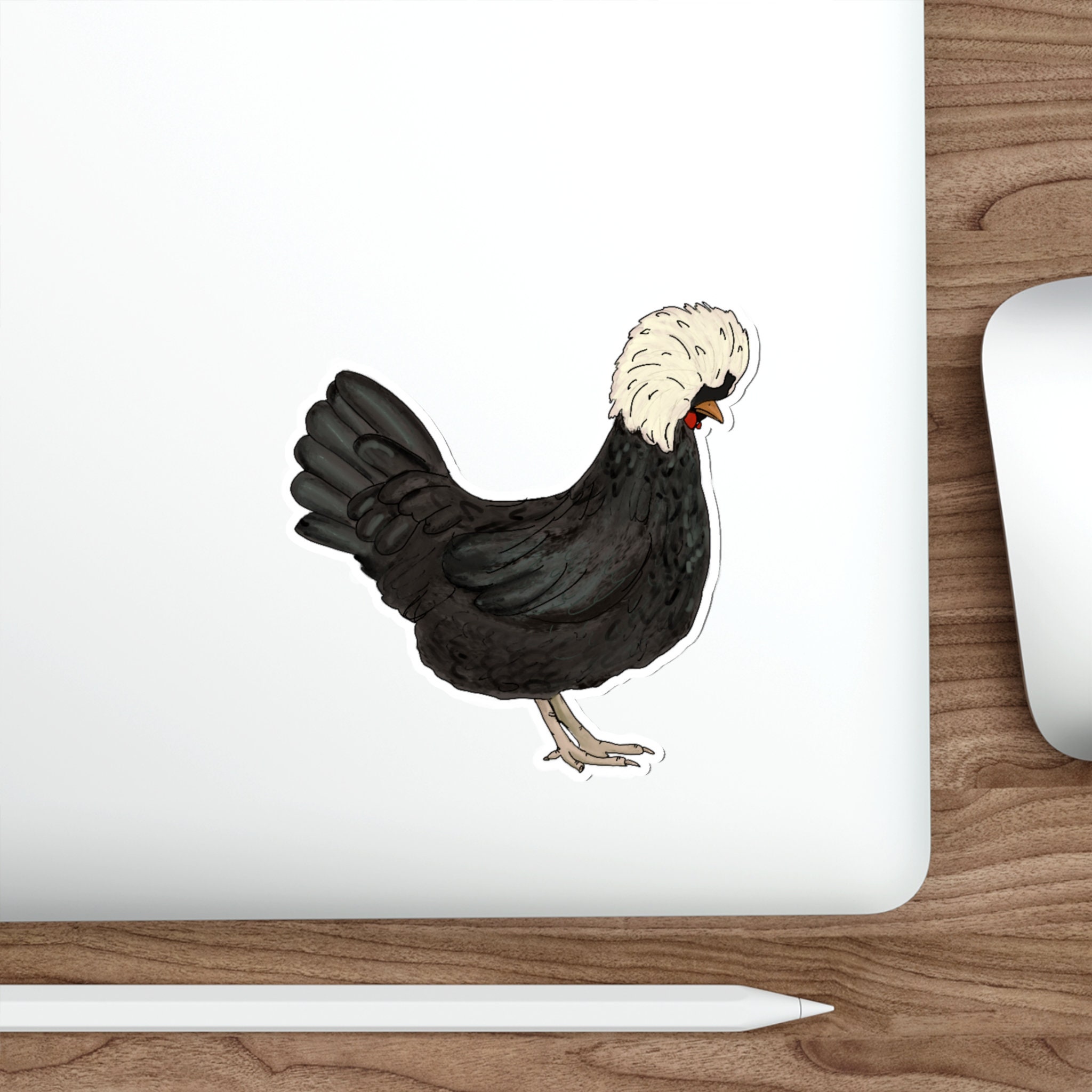 Polish Crested Chicken Vinyl Sticker - Etsy