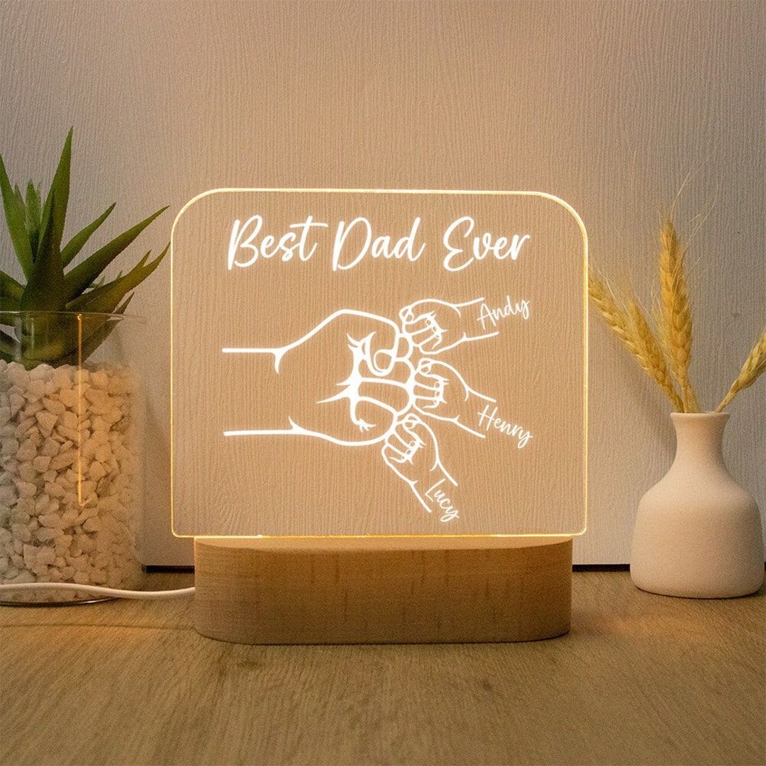 Personalized Fist Bump Fathers Day Gifts From Wife, Daddys Team Acrylic ...