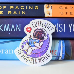 Astronaut Reader Glossy Vinyl Sticker, High Quality Bookish Merch ...