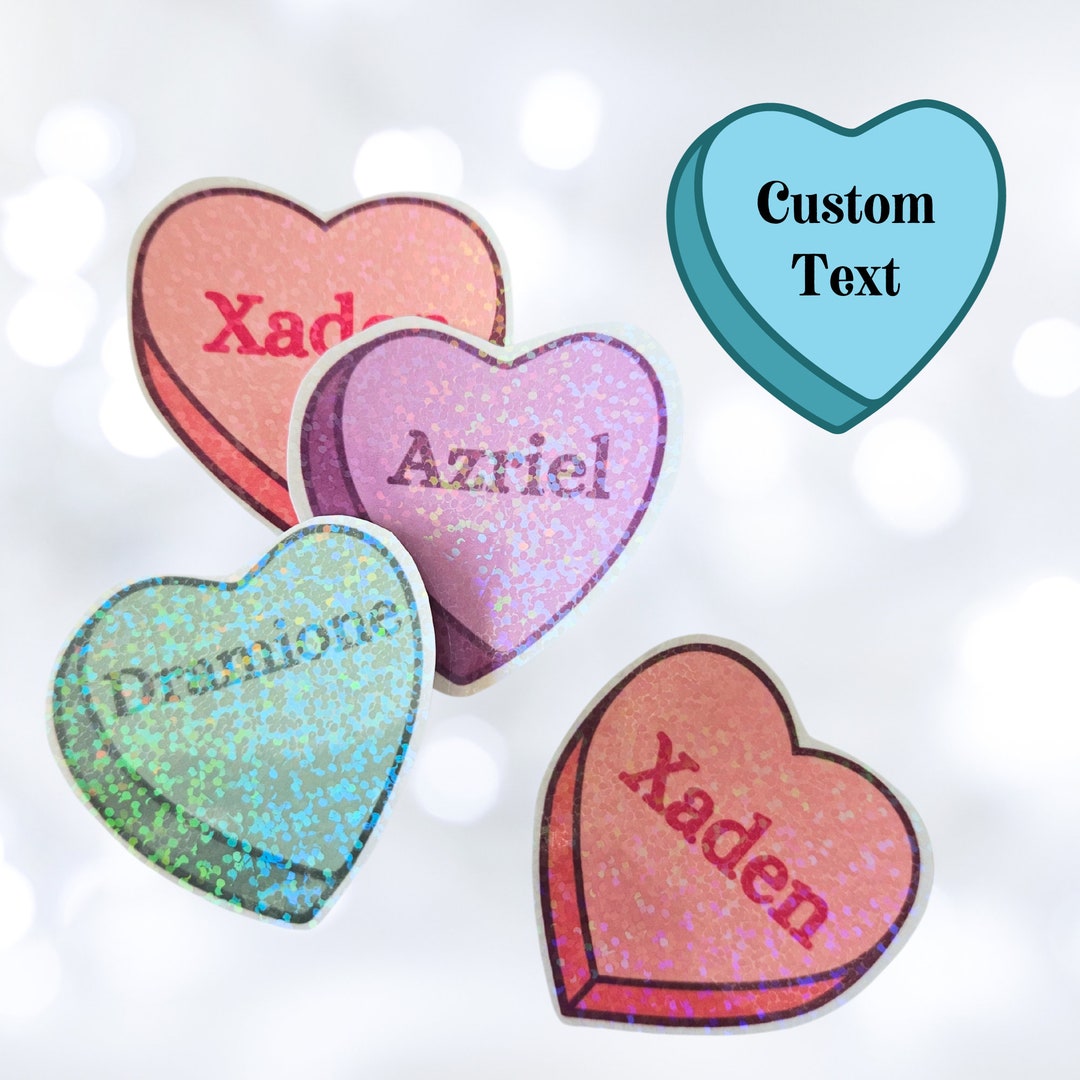 Custom Conversation Heart Sticker, for Book Lover, Personalized Sticker ...