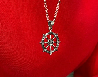 Dharmachakra Pendant Wheel of Dharma Necklace Circle of Life Buddhist ...