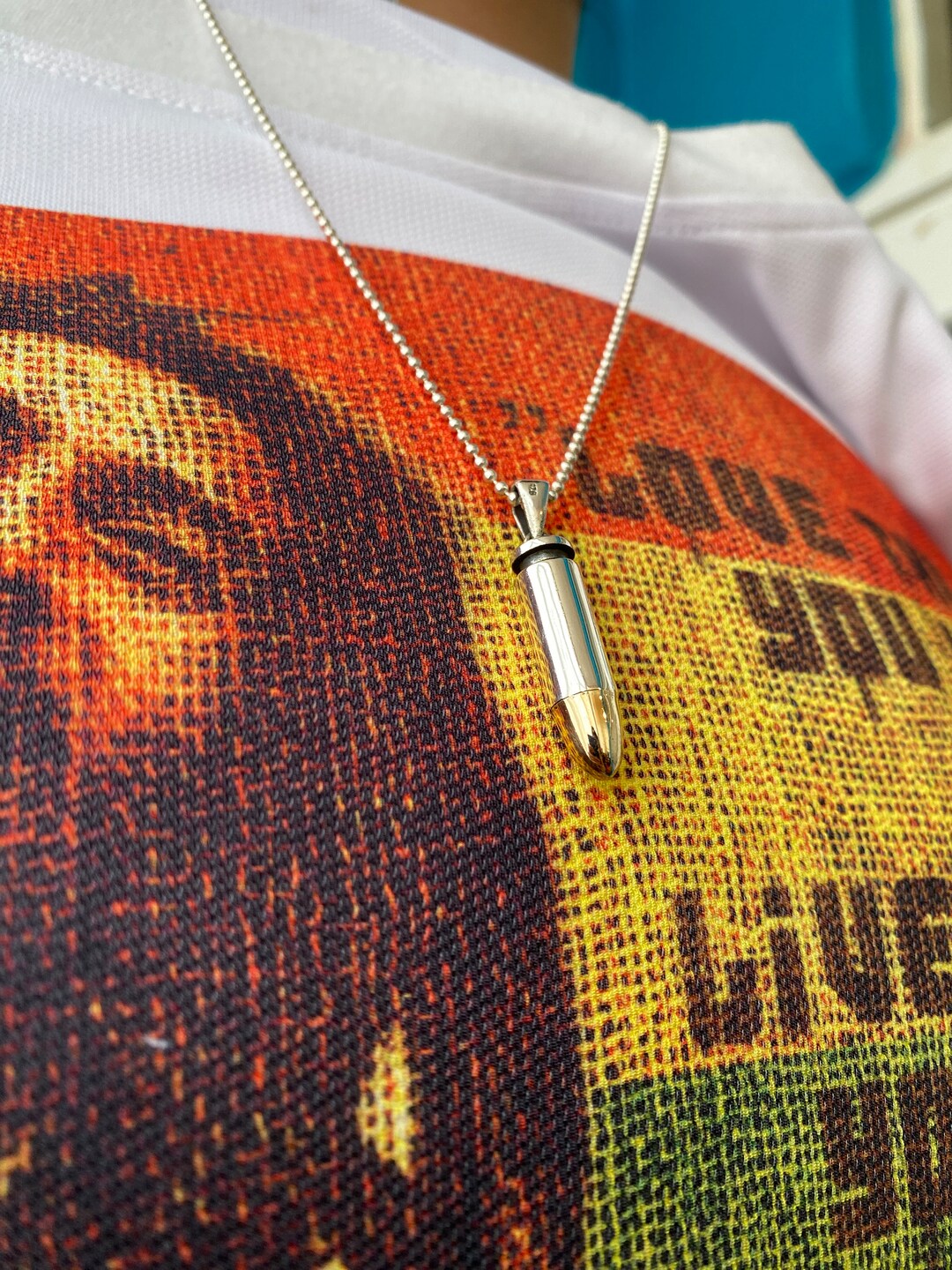 Sterling Silver Bullet Pendant, Men's Silver Bullet Necklace, Gun ...