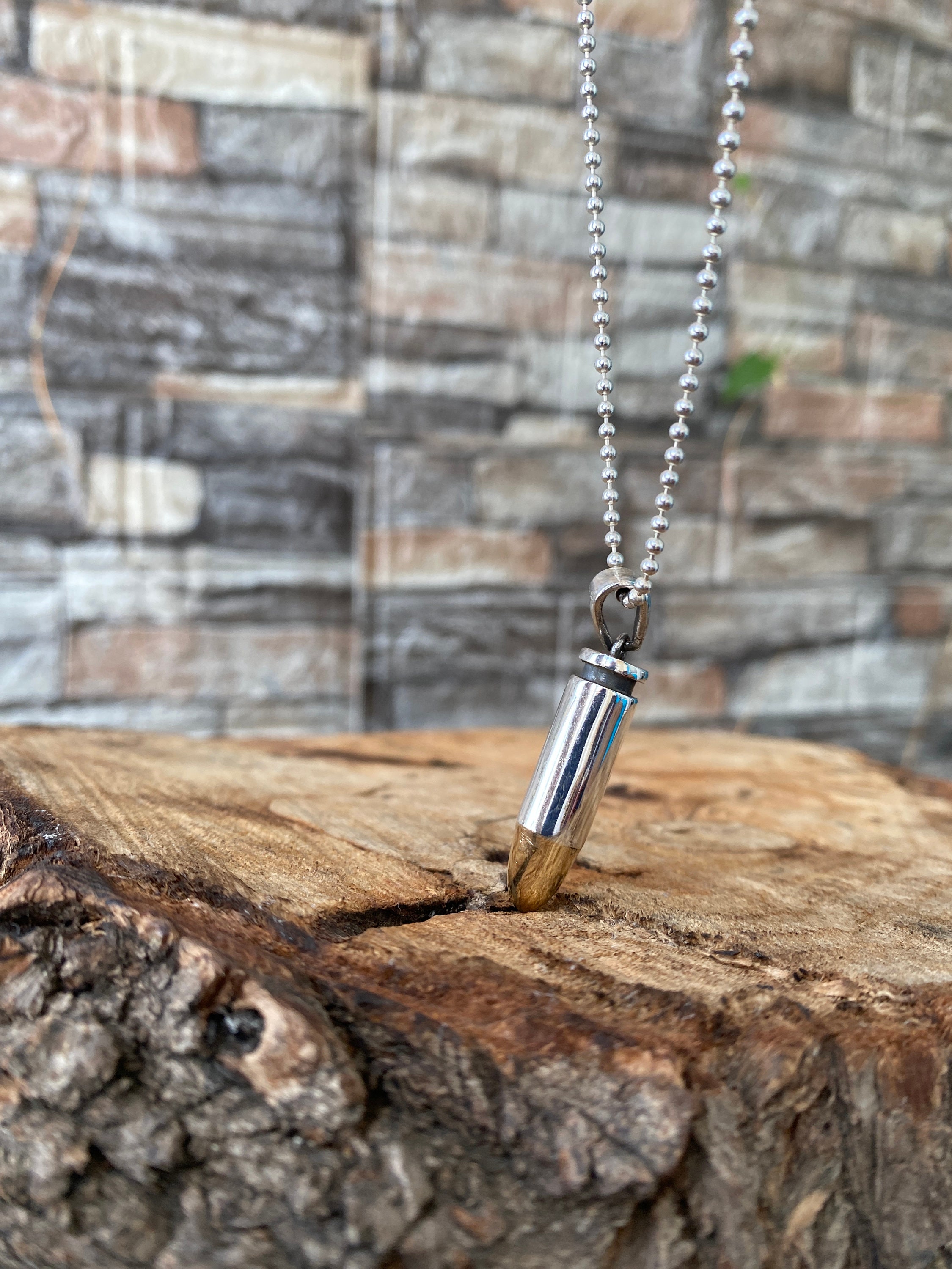 Sterling Silver Bullet Pendant, Men's Silver Bullet Necklace, Gun ...