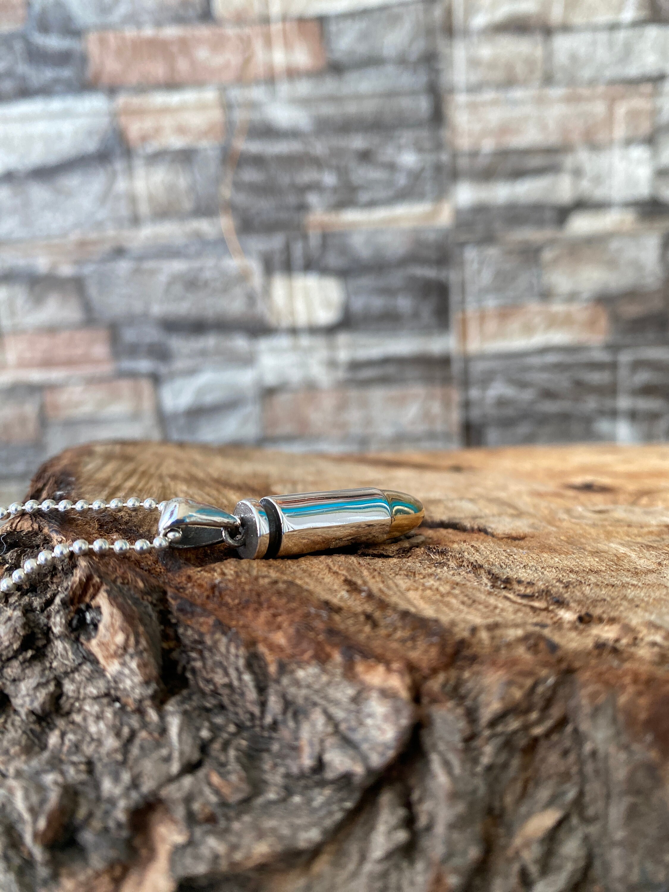 Sterling Silver Bullet Pendant, Men's Silver Bullet Necklace, Gun ...