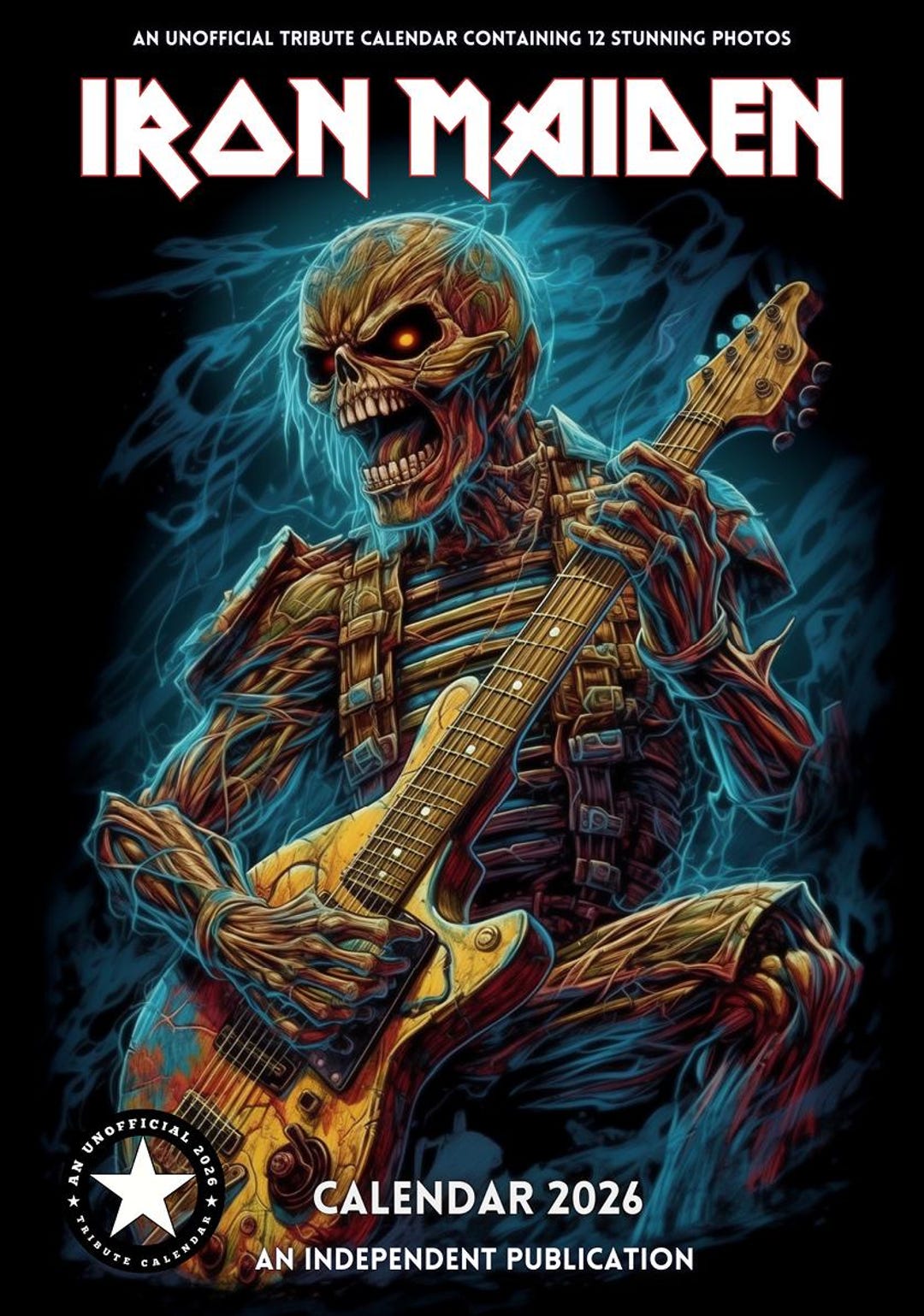2026 Iron Maiden Heavy Metal Calendar A3 Size - Generous Format - Maxi ...