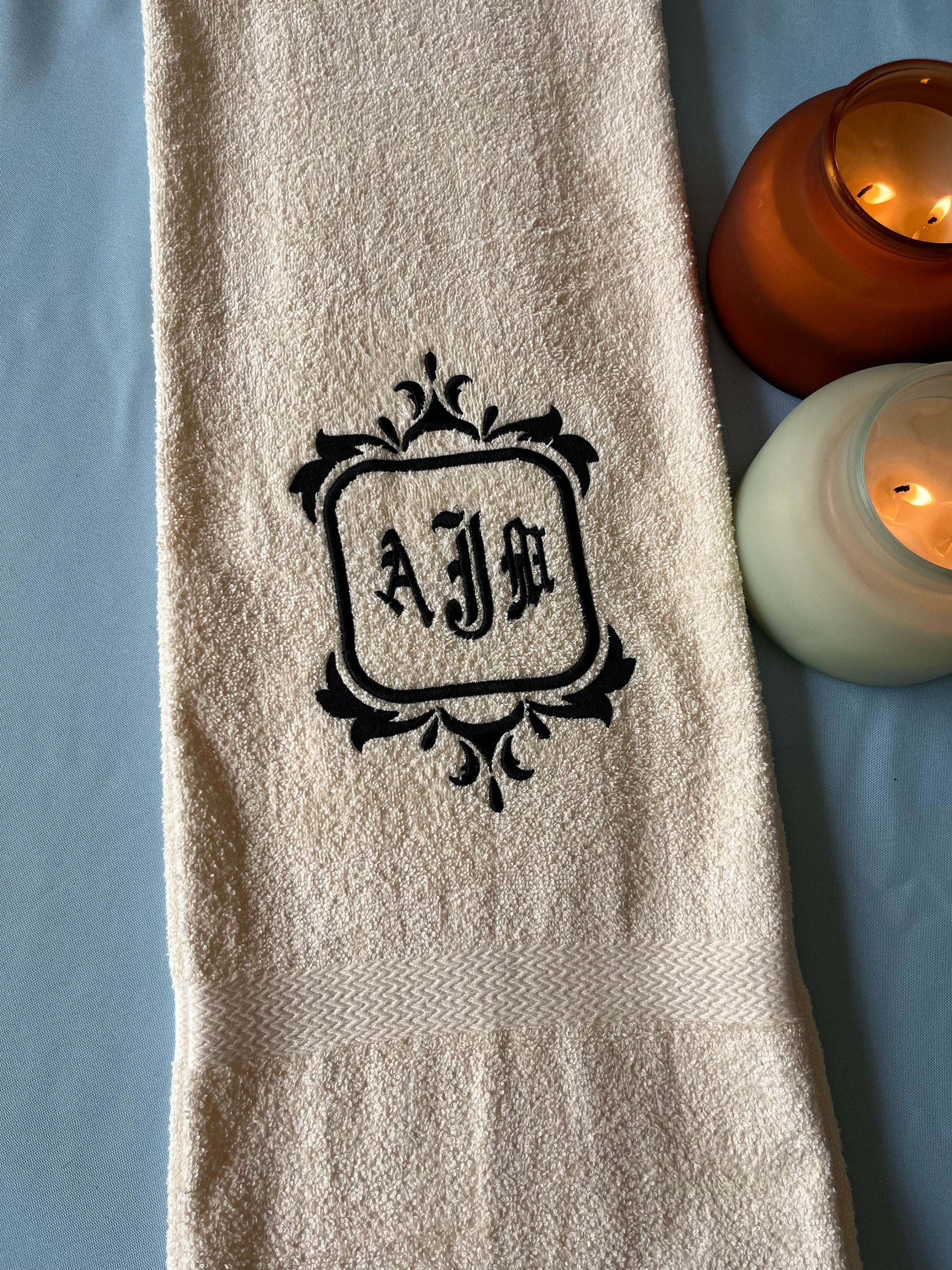 3 Letter Monogram Bath Towel Monogram Bath Towel Set Classic Monogram ...