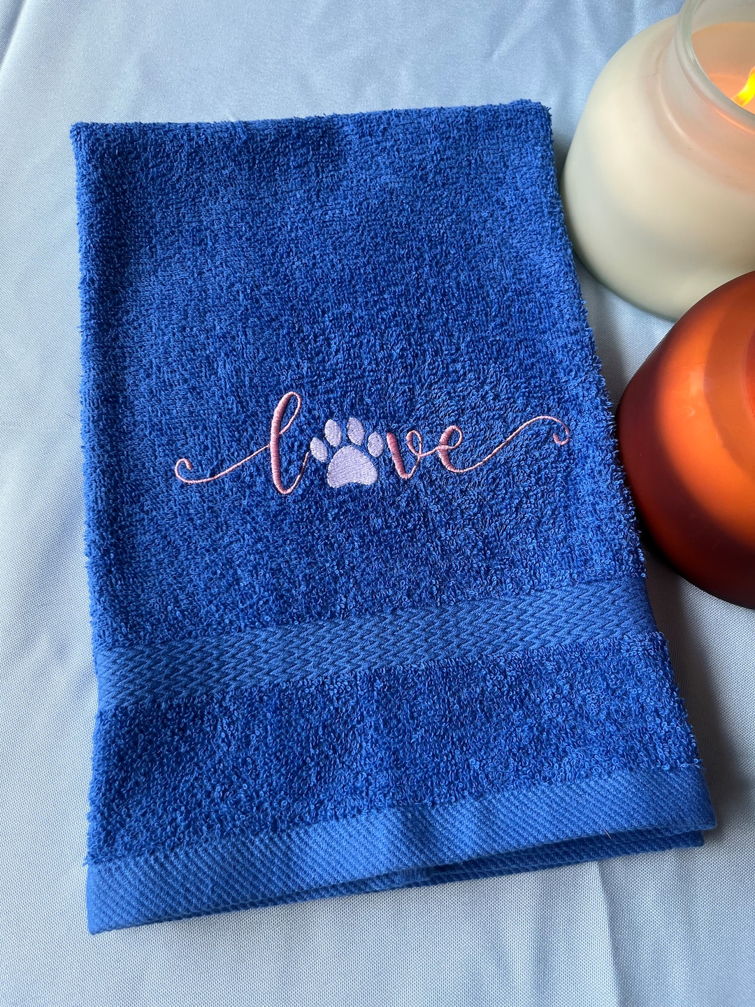 Love and Paw Towel - Dog Print Hand Towel - Personalized Dog Name Towel ...