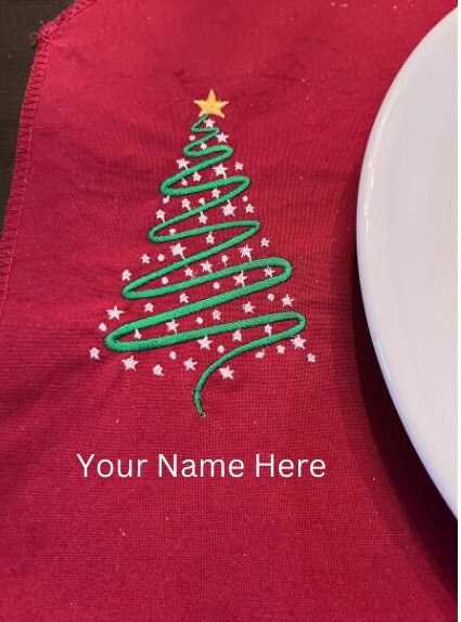 Christmas Tree Placemat & Napkin - Christmas Tree Cloth Placemat ...