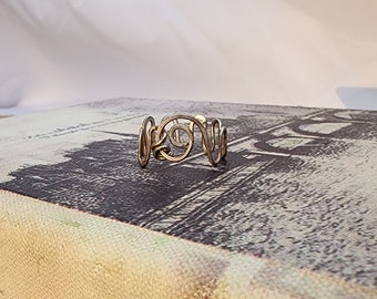 Sterling Silver Wave Design Swing Ring - Etsy