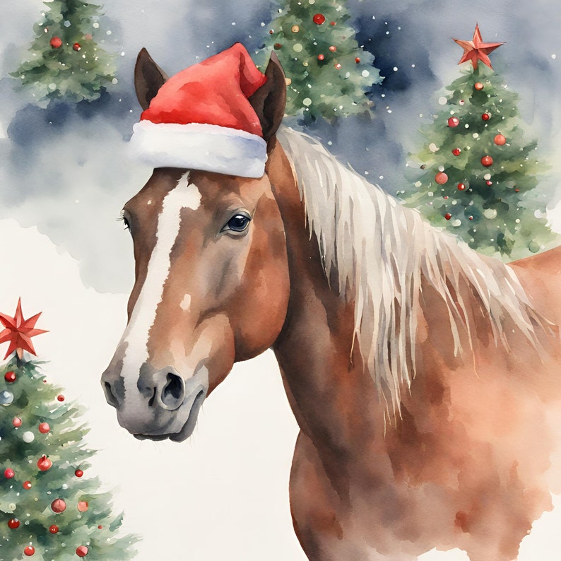 Christmas Horse Downloadable Printable Files, Holiday Horse Downloads ...