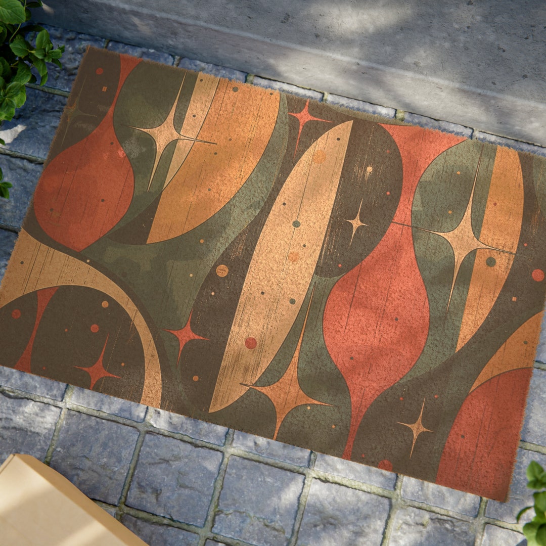 Doormat, Mid Century Modern, Welcome Mat Mid Century Modern, Midcentury ...