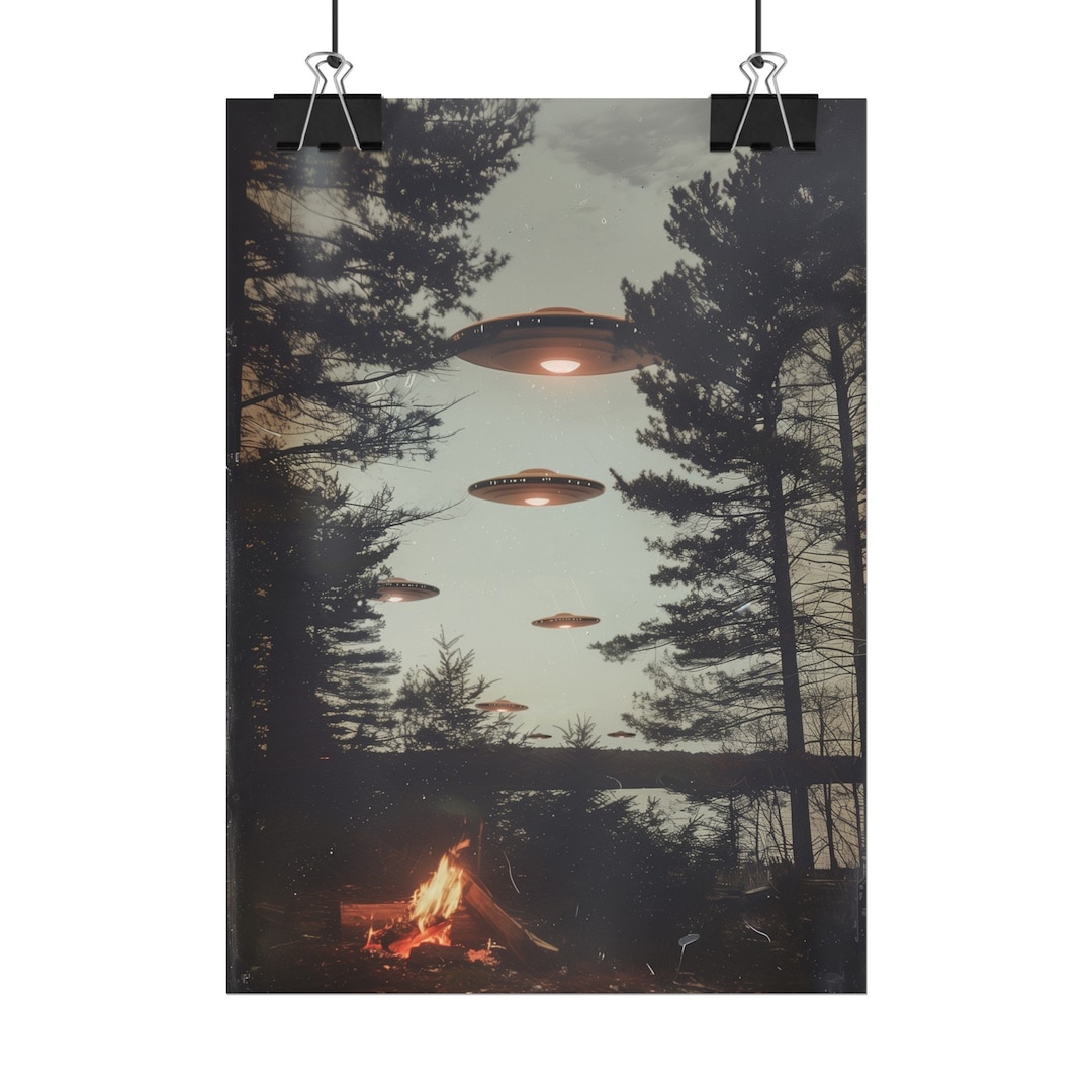 Algonquin Park UFO Sighting Camping Aliens Art Vintage 1950's Inspired ...
