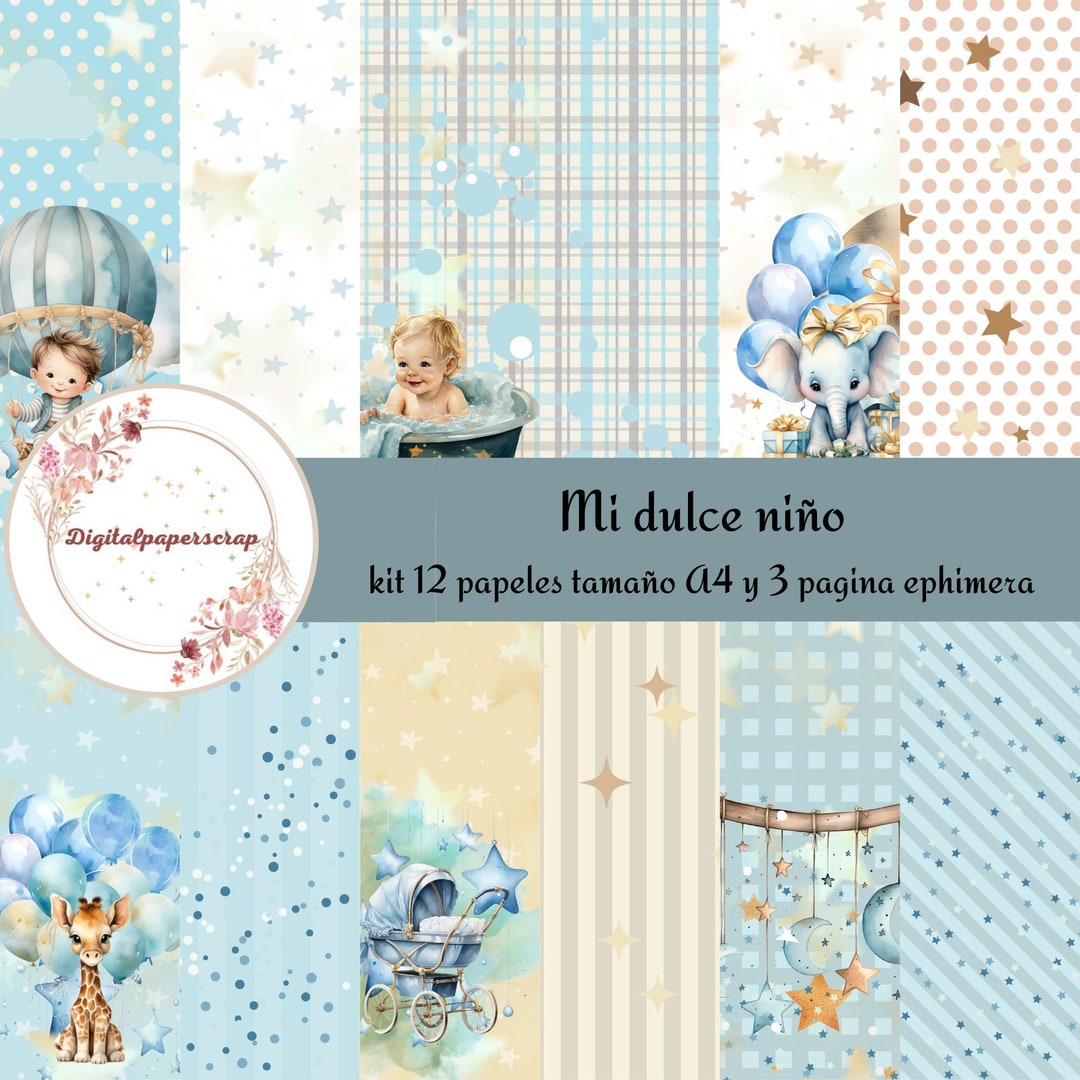 My Sweet Boy Digital Papers (VERTICAL) - Etsy