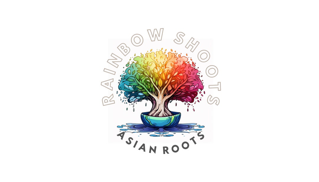LGBTQ Asian Pride Digital Art: Rainbow Bonsai Tree - Queer Identity ...
