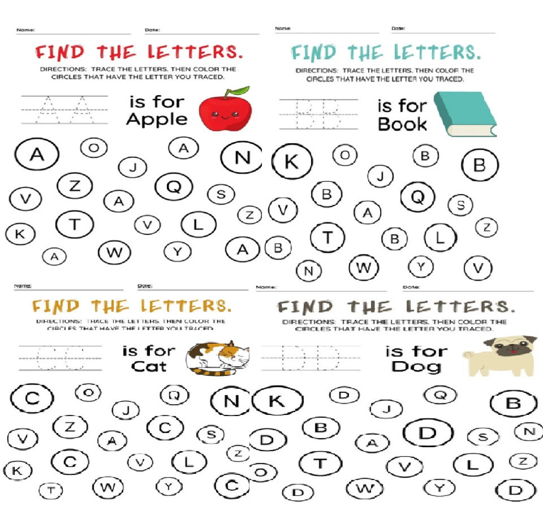 26 Printable Alphabet Uppercase Dab Worksheets. Preschool-kdg - Etsy