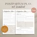 Postpartum Plan and Worksheet, Postpartum Plan, Postpartum Doula ...