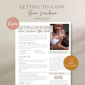 Getting to Know Your Newborn After Birth Handout, Newborn Appearance ...