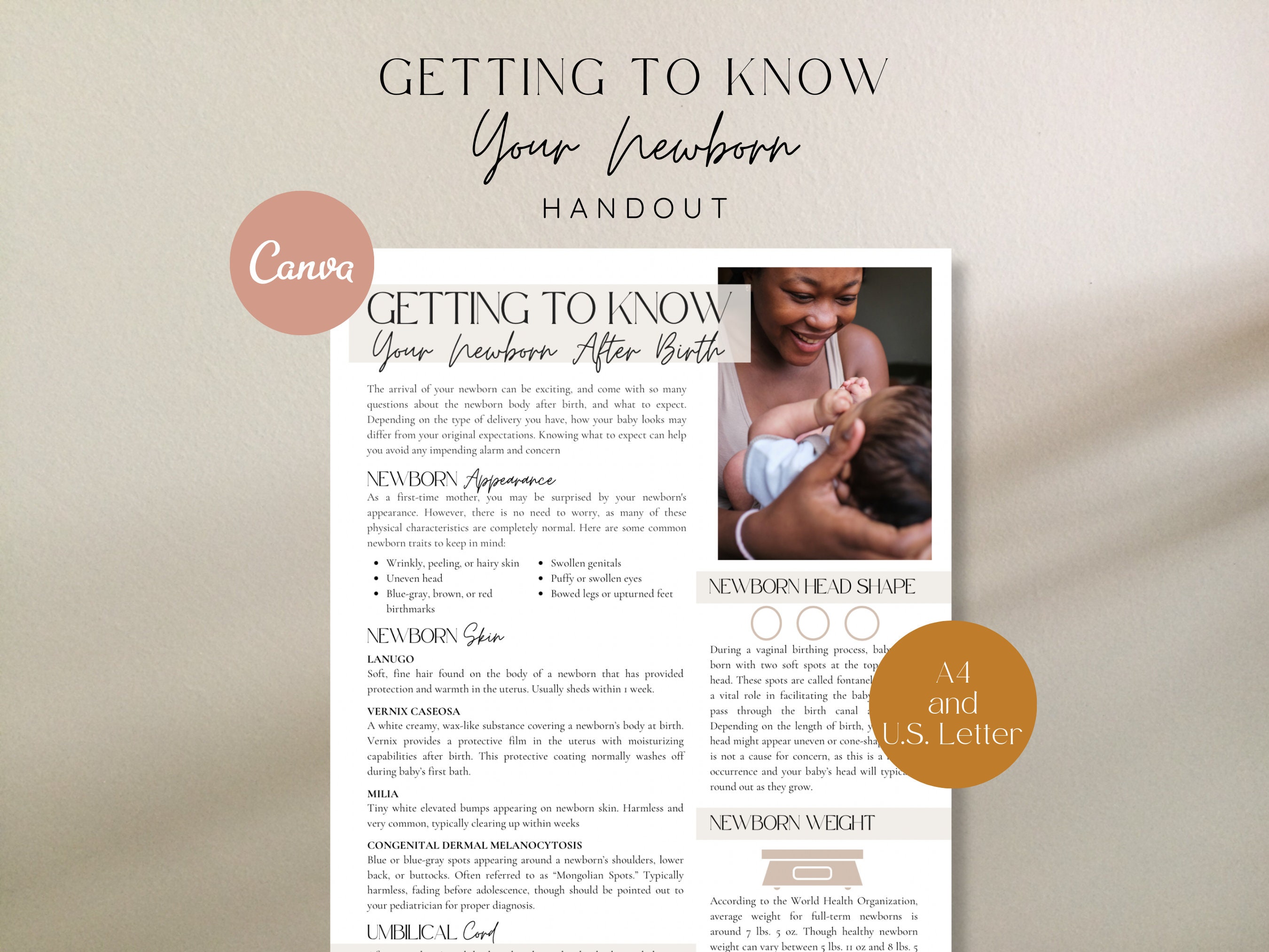 Getting to Know Your Newborn After Birth Handout, Newborn Appearance ...