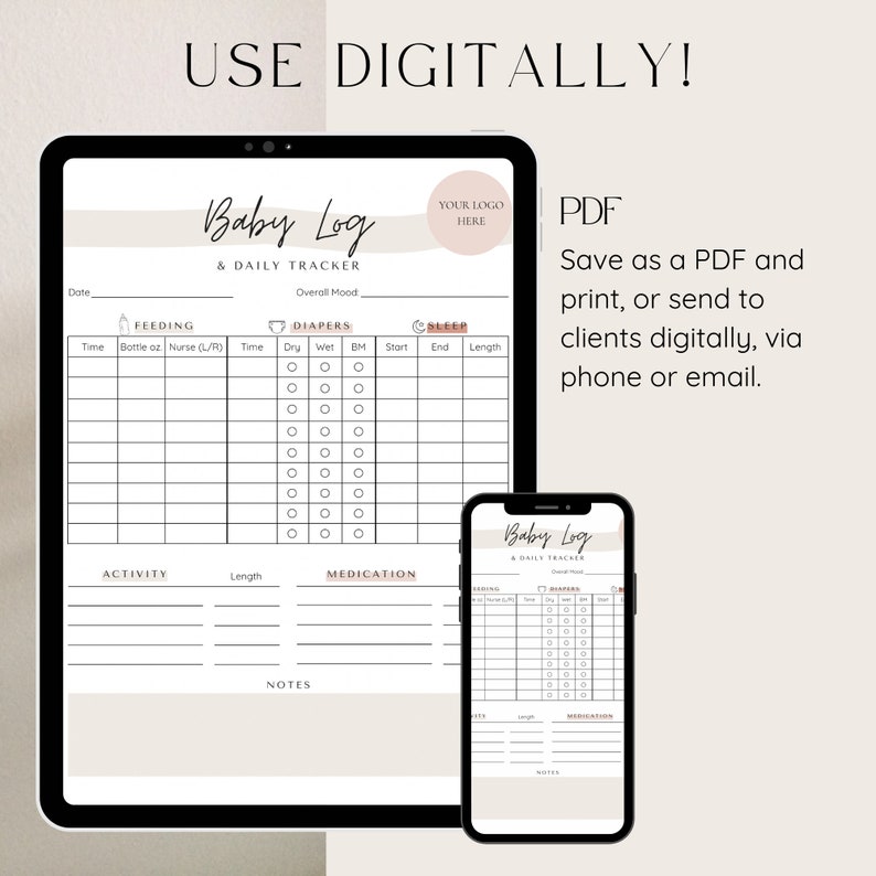 Baby Log and Tracker, Daily Baby Tracker, Infant Care Tracker, Newborn ...