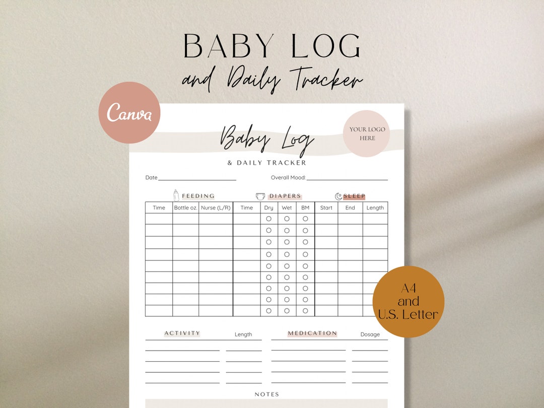 Baby Log and Tracker, Daily Baby Tracker, Infant Care Tracker, Newborn ...