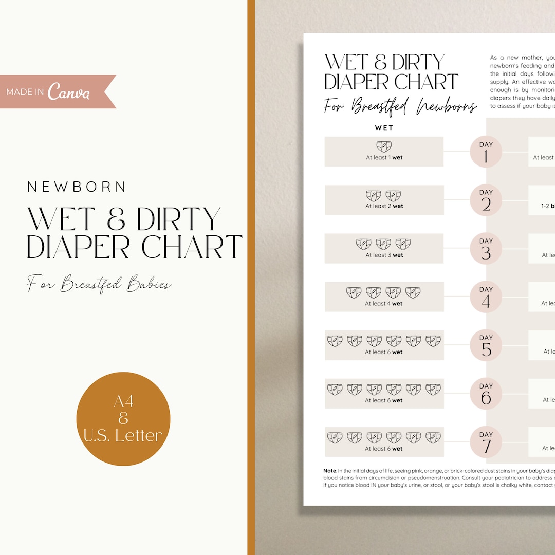 Newborn Wet and Dirty Diaper Chart, Newborn Diaper Output, Newborn Care ...