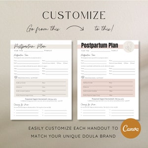 Birth and Postpartum Handout Bundle, Birth Doula Handouts, Birth ...