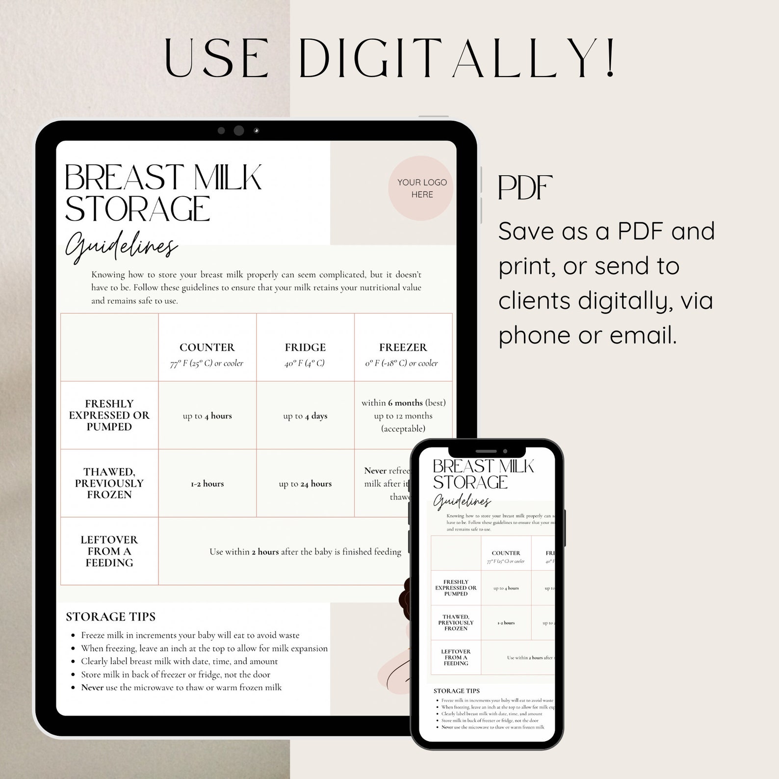 Breast Milk Storage Guidelines Handout, Human Milk Storage, Postpartum ...