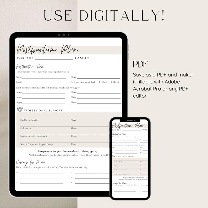 Postpartum Plan and Worksheet for Postpartum Doula Clients: Canva ...