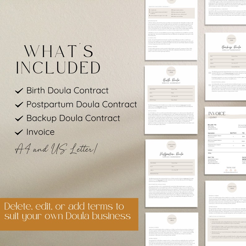 Full Spectrum Doula Contract Bundle: Birth, Postpartum, and Backup ...