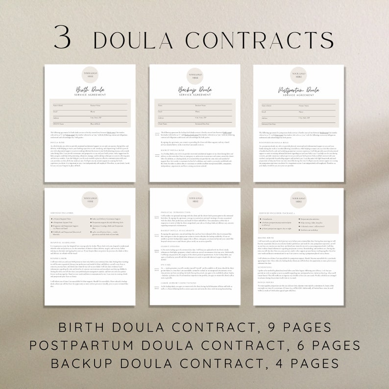 Full Spectrum Doula Contract Bundle, Birth Doula Contract, Postpartum ...