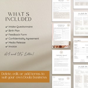 Doula Intake Forms Bundle for New Clients, New Client Intake Forms ...