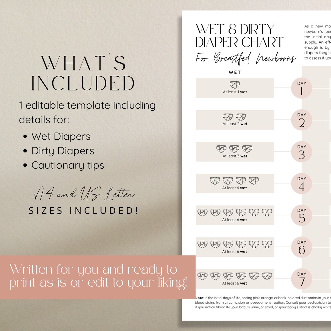 Newborn Wet and Dirty Diaper Chart, Newborn Diaper Output, Newborn Care ...