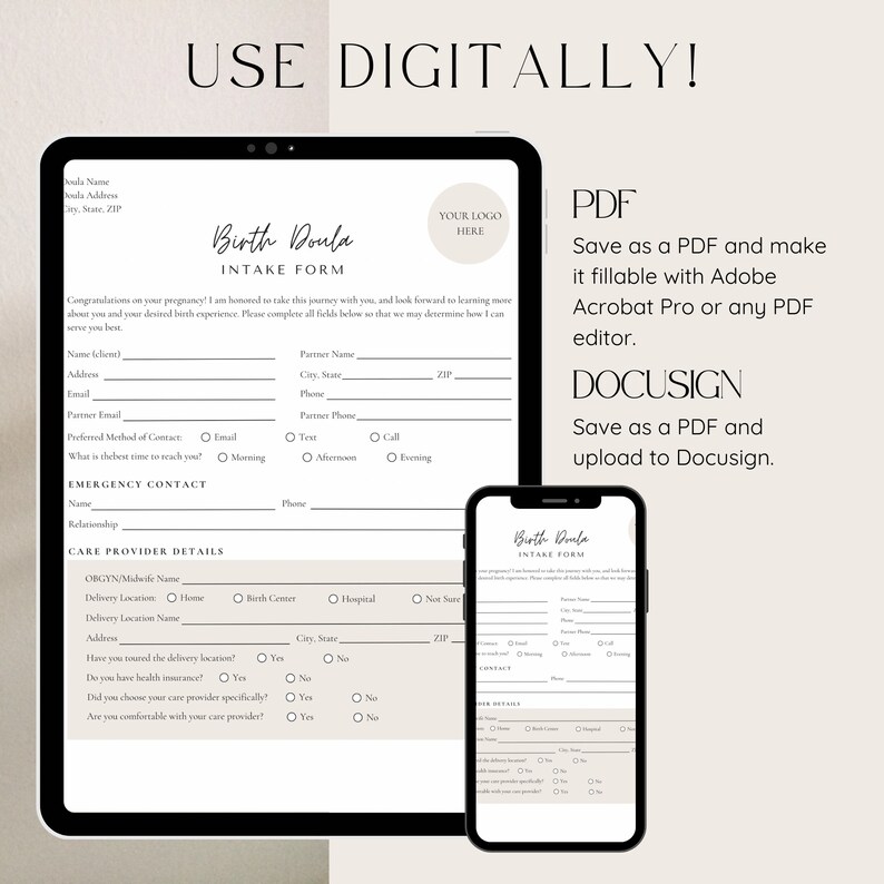Doula Intake Form, Doula Intake Questionnaire, Doula Client ...