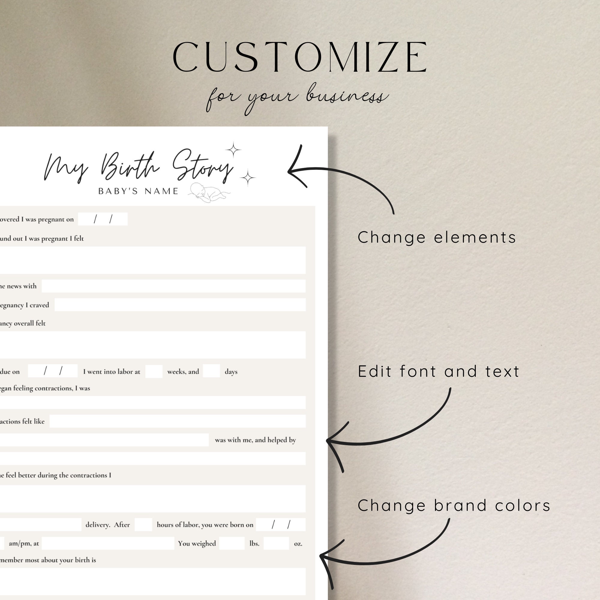 Birth Story, Birth Story Form for New Moms, Birth Planning, Birth Doula ...