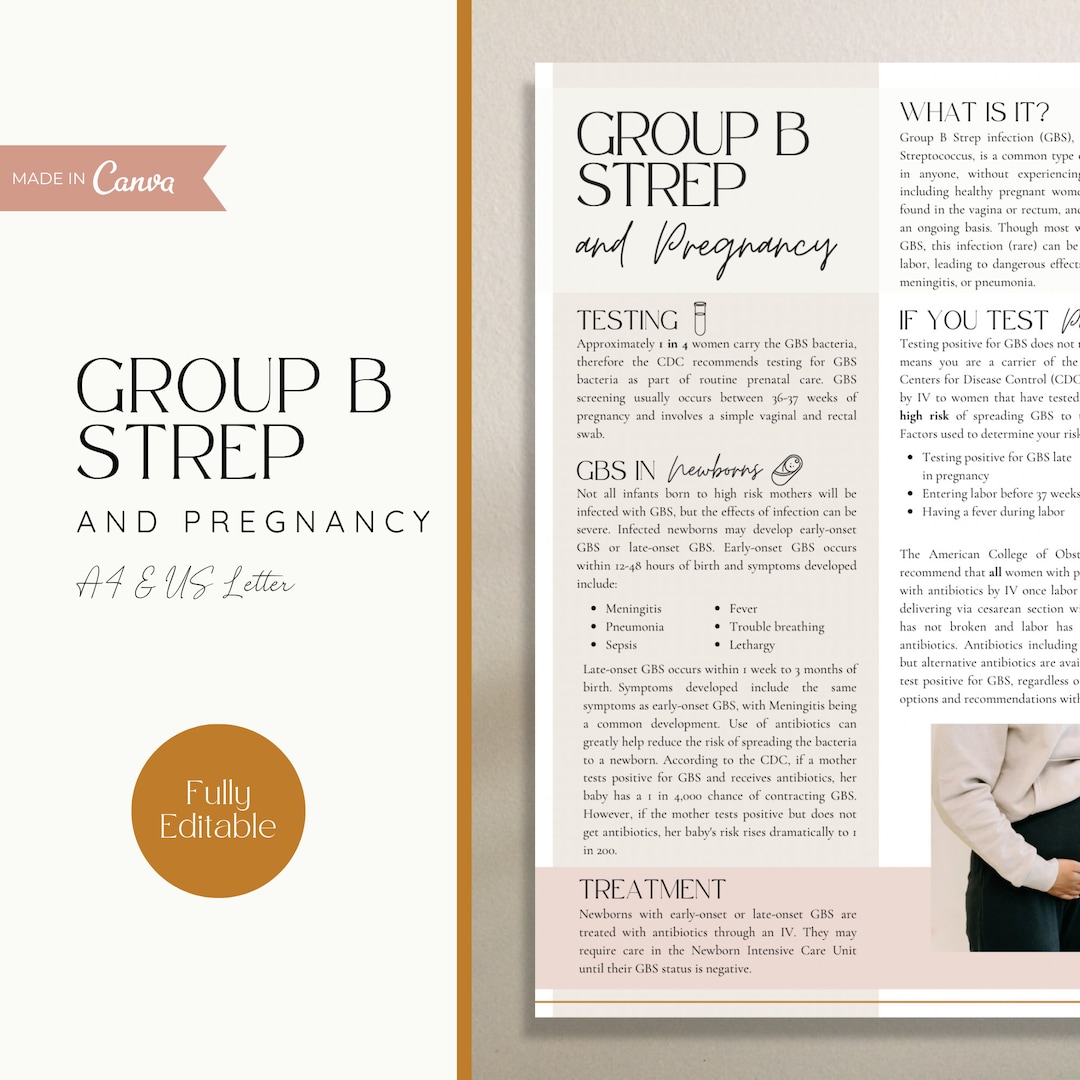 Group B Strep Handout, GBS Handout, Birth Doula Handout, Group B Strep ...