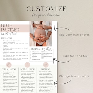 Birth Partner Cheat Sheet for New Doula Clients, Birth Partner Handout ...