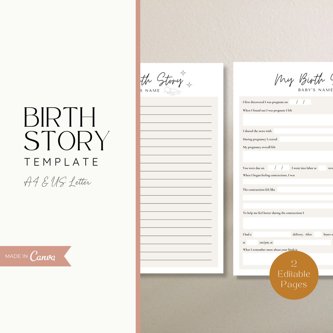 Birth Story, Birth Story Form for New Moms, Birth Planning, Birth Doula ...